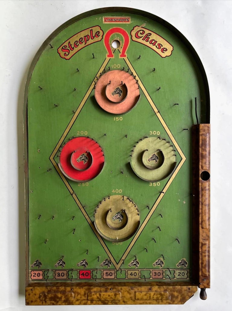 Collection of 6 Antique Wall Mountable Pinball Games For Sale at 1stDibs