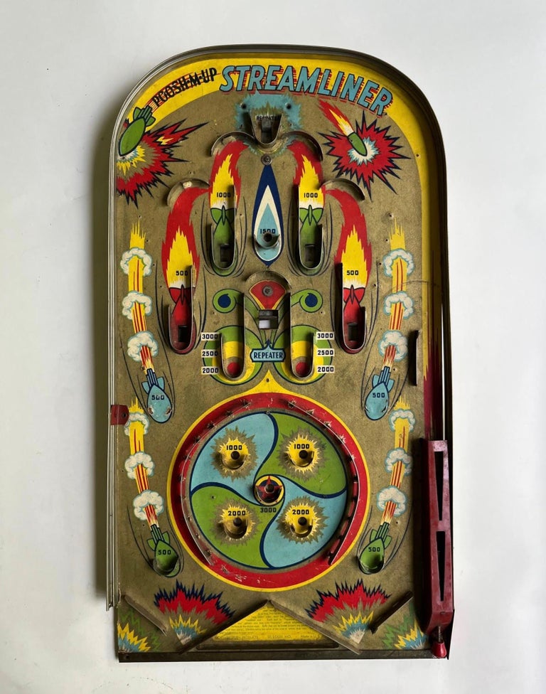 Collection of 6 Antique Wall Mountable Pinball Games For Sale at 1stDibs