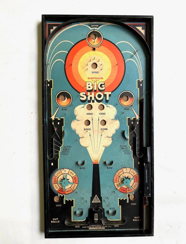 Collection of 6 Antique Wall Mountable Pinball Games For Sale at 1stDibs