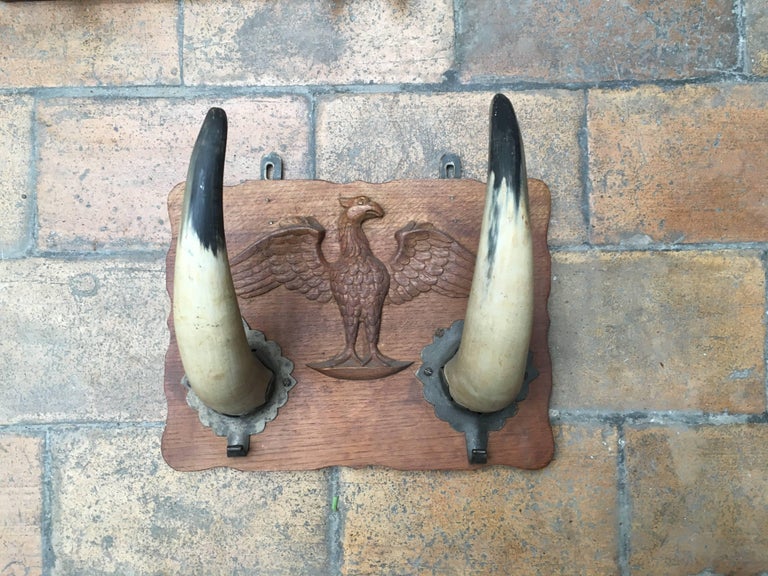 Collection of Six Artisanal Horn Coat Racks, Ideal for Decoration of ...