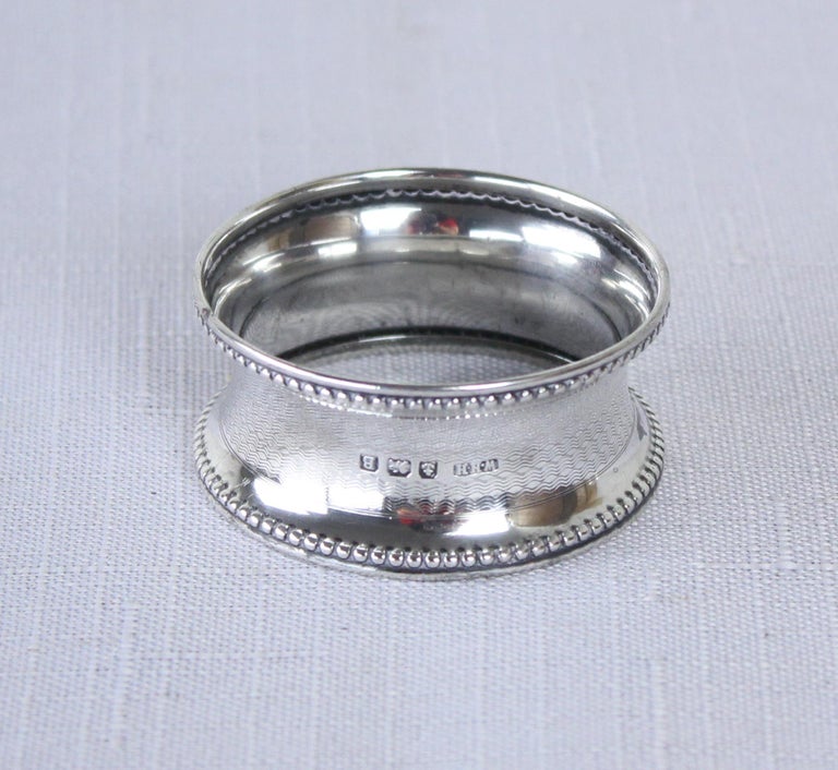 Collection of 6 Assorted English Hallmarked Napkin Rings For Sale at ...