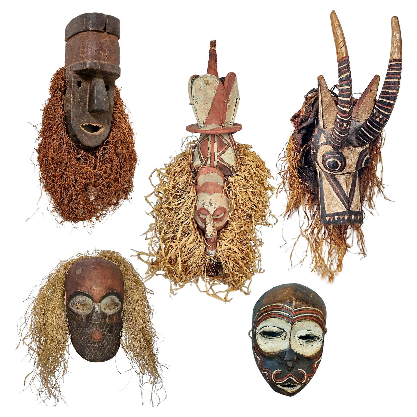 African Bamileke Tribal Mask from Cameroon with Horns at 1stDibs