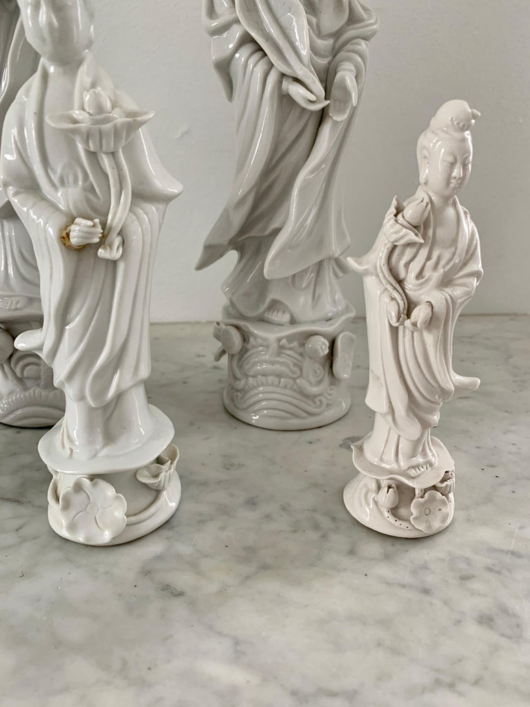 Collection of Chinoiserie Blanc De Chine White Porcelain Figures, a Set ...