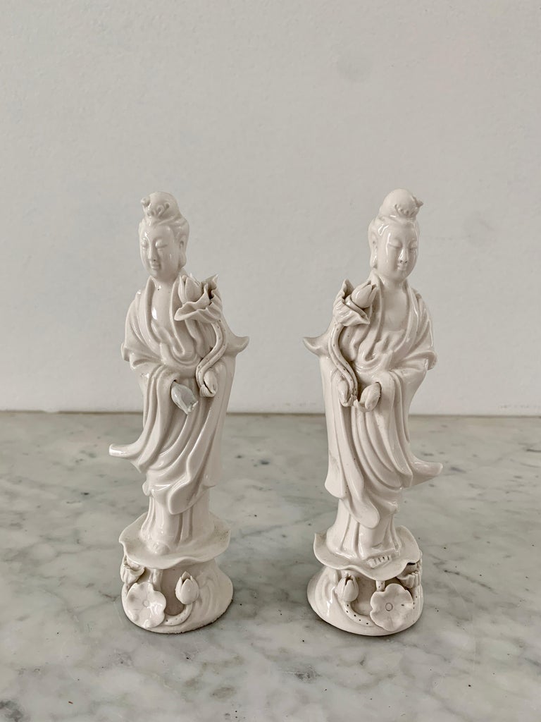 Collection of Chinoiserie Blanc De Chine White Porcelain Figures, a Set ...