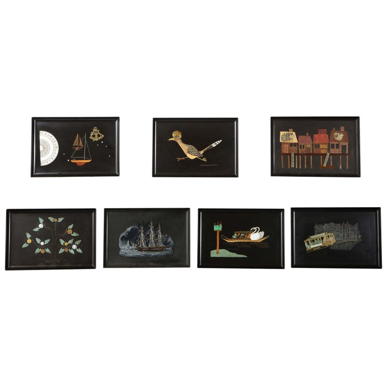 Collection of Couroc Trays For Sale at 1stDibs