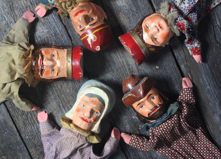 Collection of Early 20th Century German Punch and Judy Puppets ...