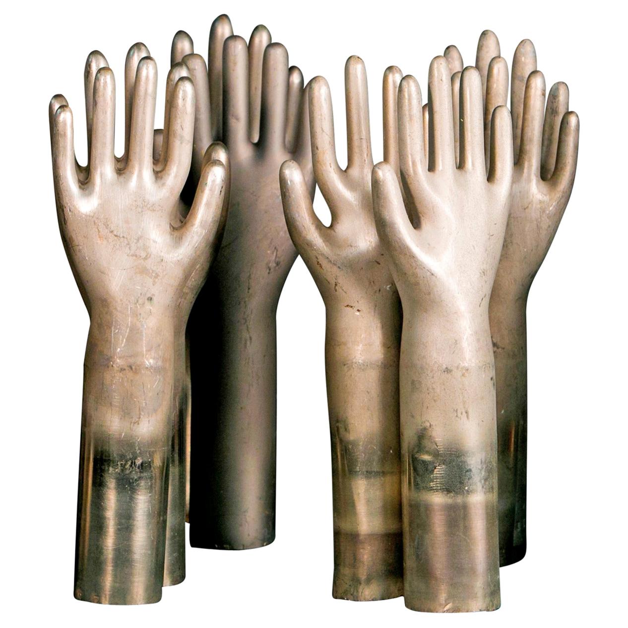 Collection of Six Aluminum Glove Molds at 1stDibs