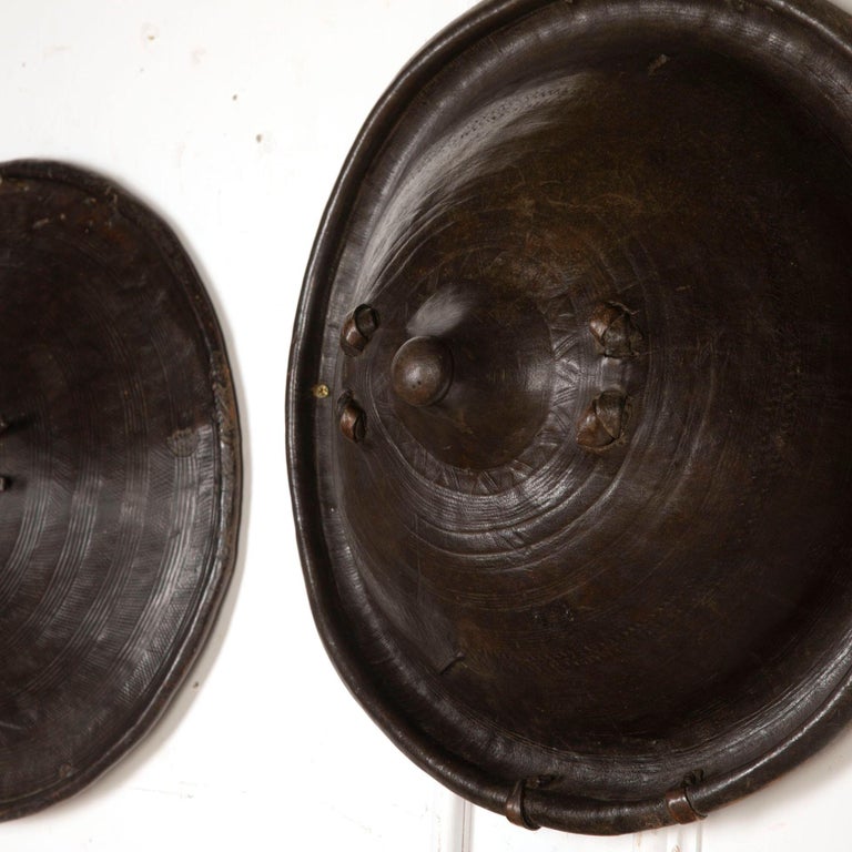 Collection of Five 19th Century African Leather Shields For Sale at 1stDibs
