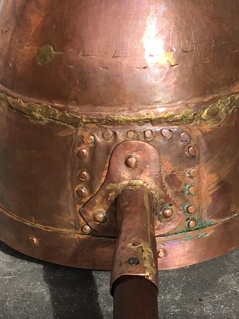 Collection of Five Antique Spanish Handmade and Forged Copper Cook Pans ...