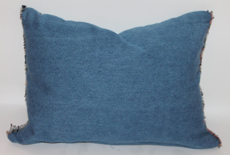 Collection of Four Blue Rag Rug Pillows at 1stDibs