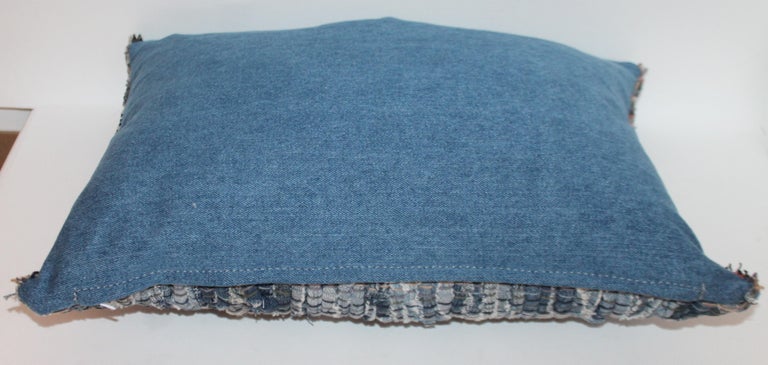 Collection of Four Blue Rag Rug Pillows at 1stDibs