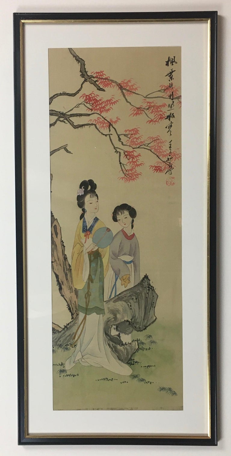 Collection of Four Chinese Paintings on Silk at 1stDibs