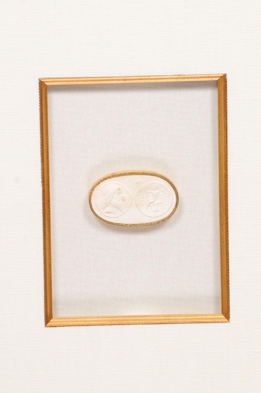 Collection of Four Framed Wall Art of Greek Intaglios, White in Gold ...