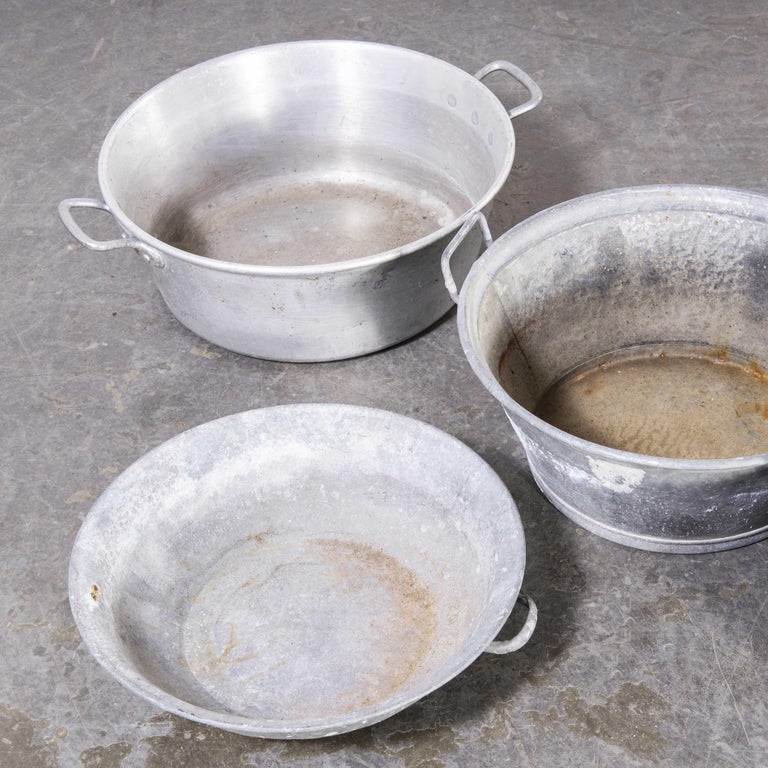 Collection of French Shallow Galvanised Wash Tubs, Five Pieces For Sale ...
