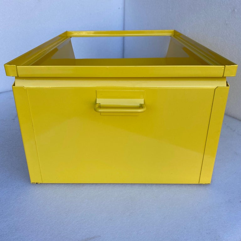 Collection Of Large Industrial Powder-Coated Sunshine Yellow Metal Bin ...