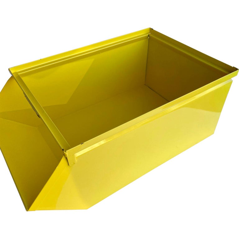 Collection Of Large Industrial Powder-Coated Sunshine Yellow Metal Bin ...