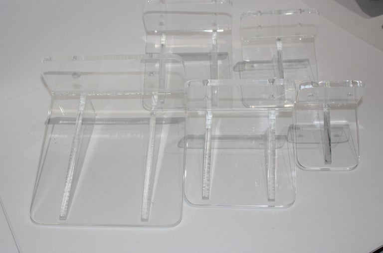 Collection of Lucite Wall Brackets, 6 Total For Sale at 1stDibs