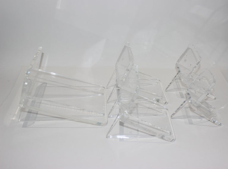 Collection of Lucite Wall Brackets, 6 Total For Sale at 1stDibs