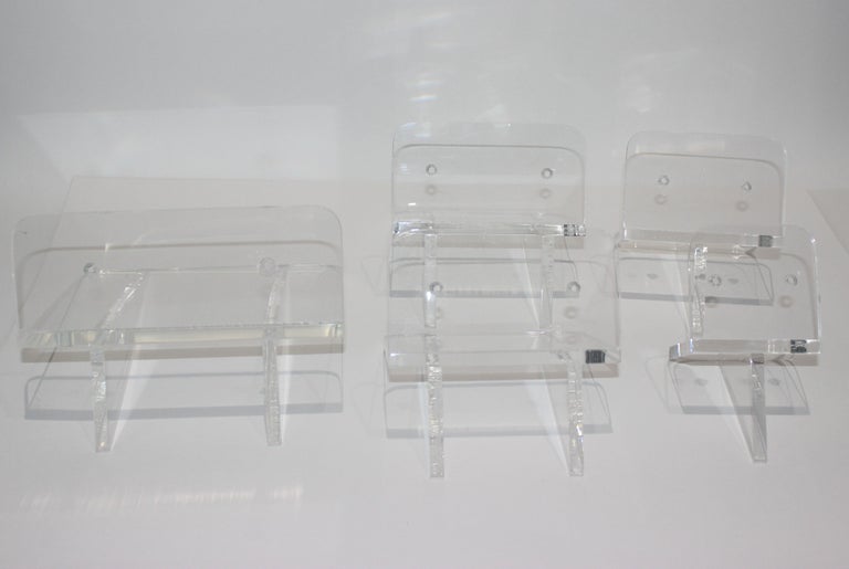 Collection of Lucite Wall Brackets, 6 Total For Sale at 1stDibs