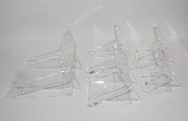 Collection of Lucite Wall Brackets, 6 Total For Sale at 1stDibs