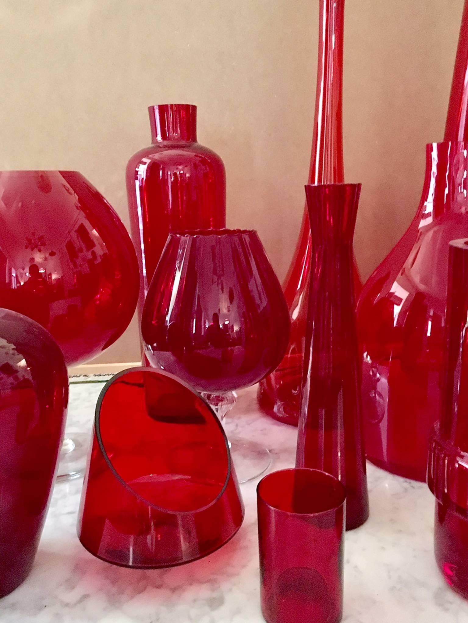 Collection of Red Glass Vases at 1stDibs | red glass vases for sale