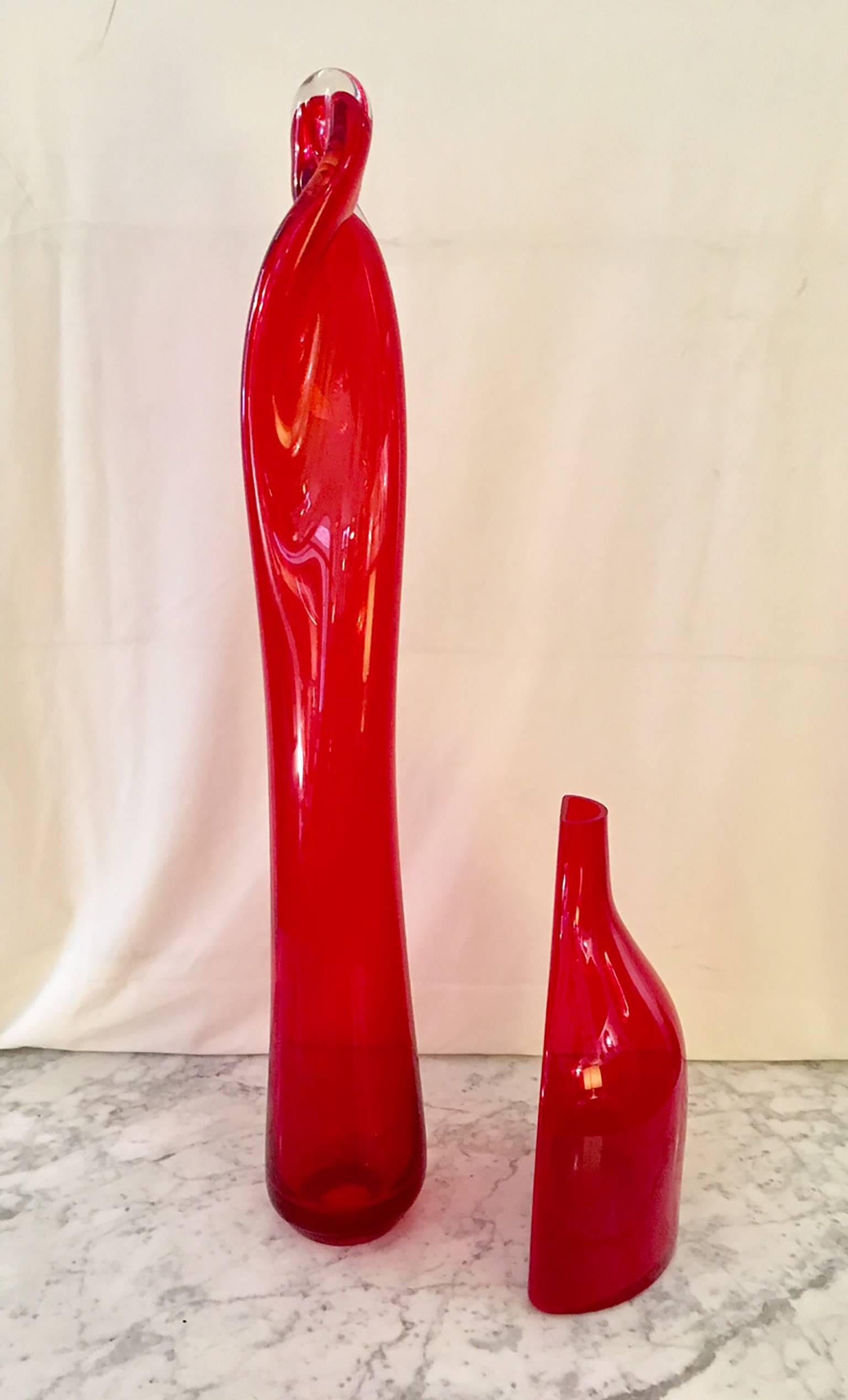Collection of Red Glass Vases at 1stDibs | red glass vases for sale