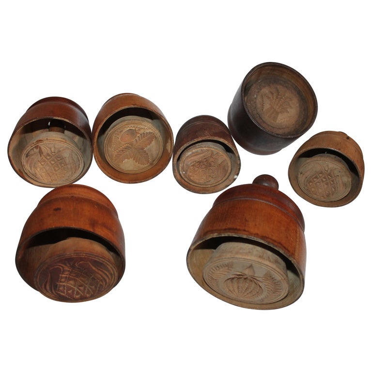 Collection of Seven 19th Century Butter Stamps at 1stDibs