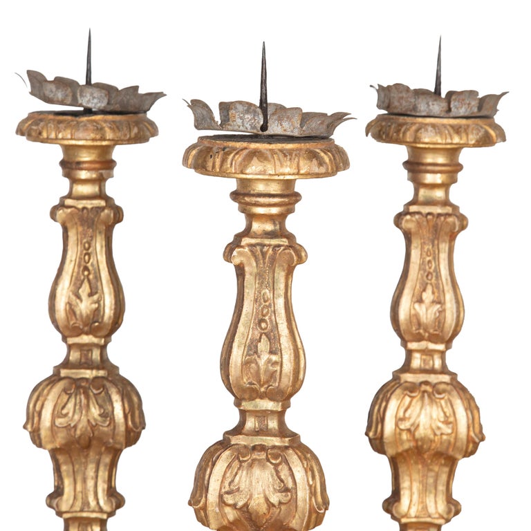 Collection of Six 19th Century Italian Candlesticks For Sale at 1stDibs