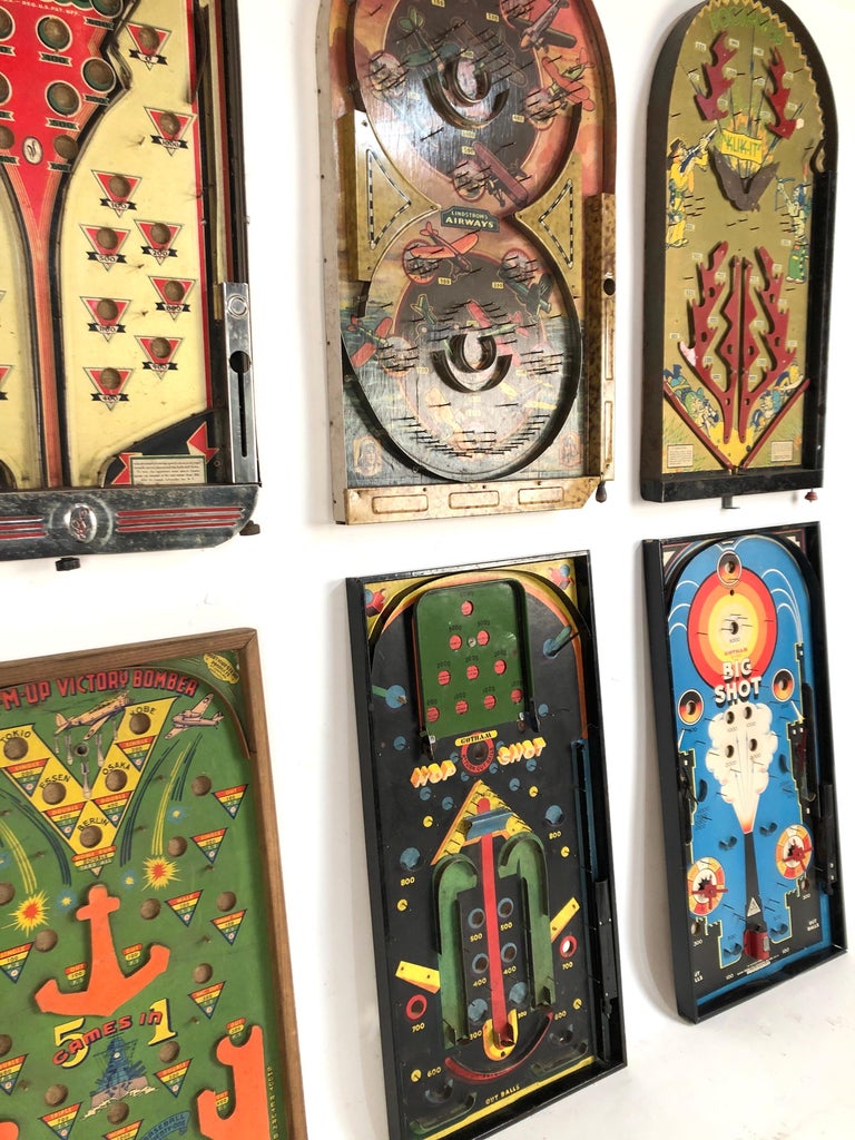 Collection of Six Antique Table Top Pinball Games, circa 1920s-1940s at ...