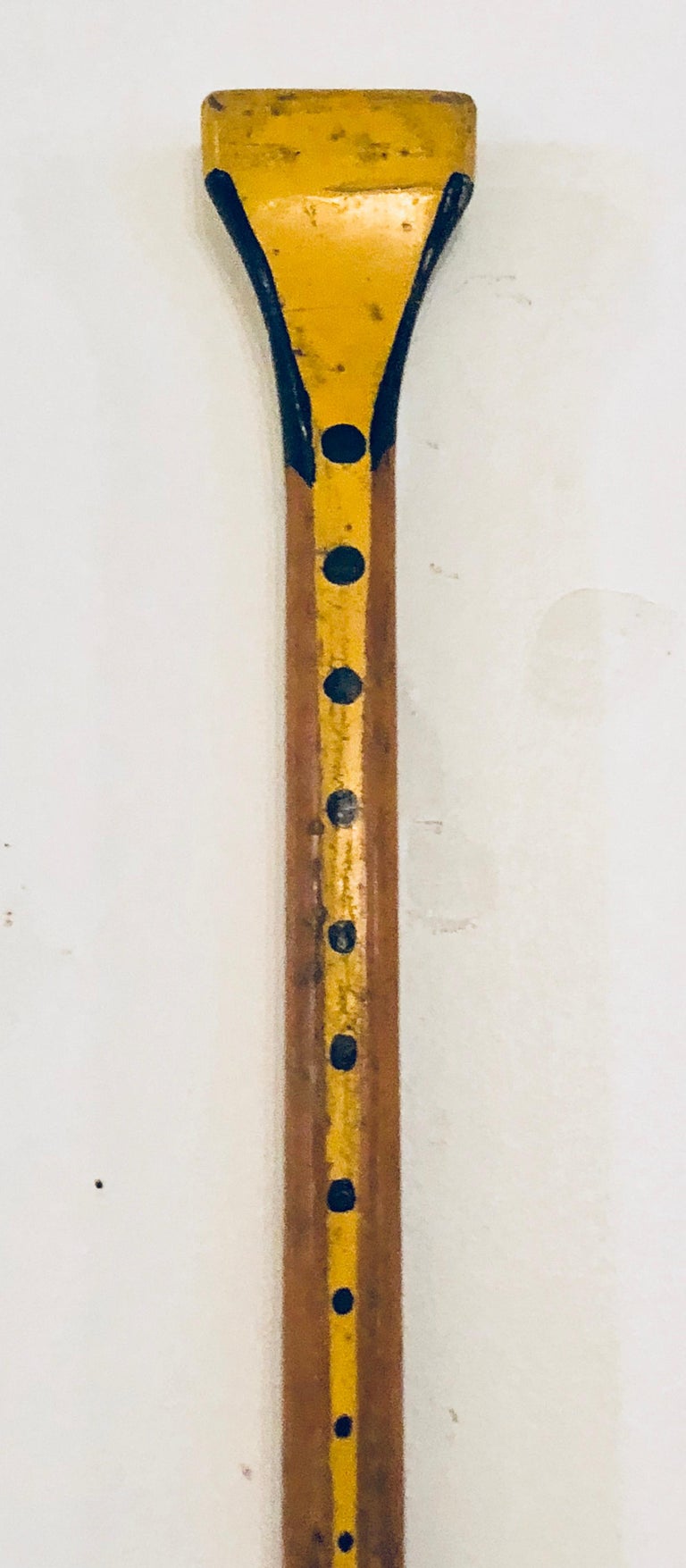 Collection of Six Antique Wooden Canoe Paddles with Original Painted ...