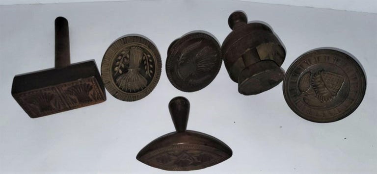 Collection of Six Hand Carved Butter Stamps For Sale at 1stDibs ...