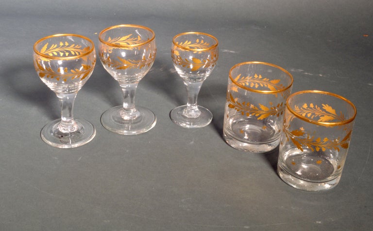 Collection of Spanish Glass Bottles and Glasses in Carrying Case, Royal ...