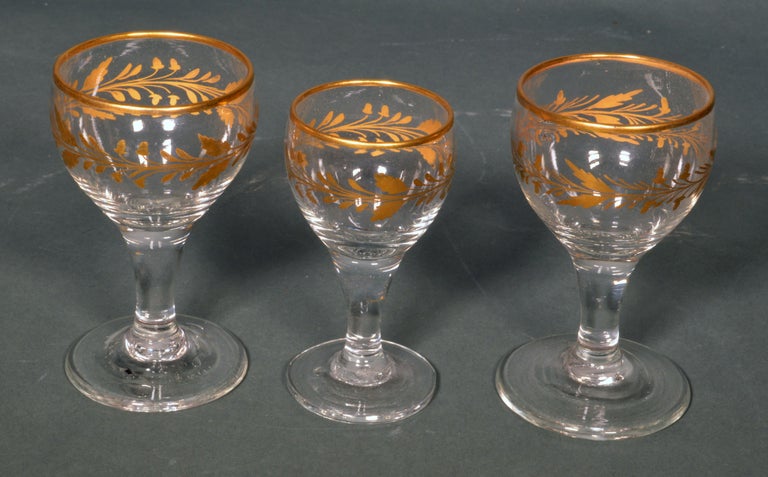 Collection of Spanish Glass Bottles and Glasses in Carrying Case, Royal ...