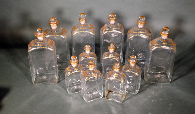 Collection of Spanish Glass Bottles and Glasses in Carrying Case, Royal ...