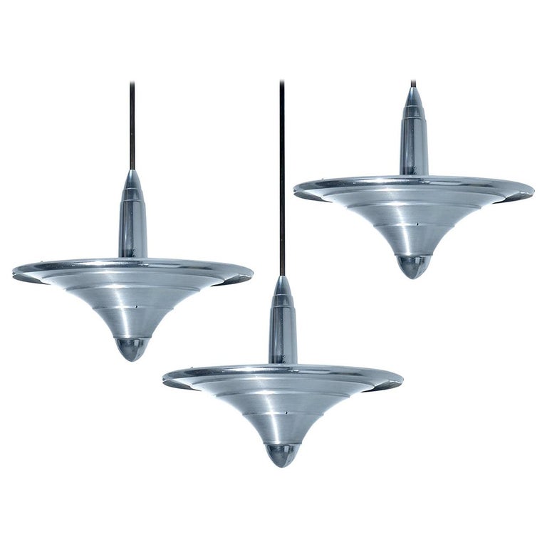 Collection of Spun Aluminium Deco Lamps For Sale at 1stDibs