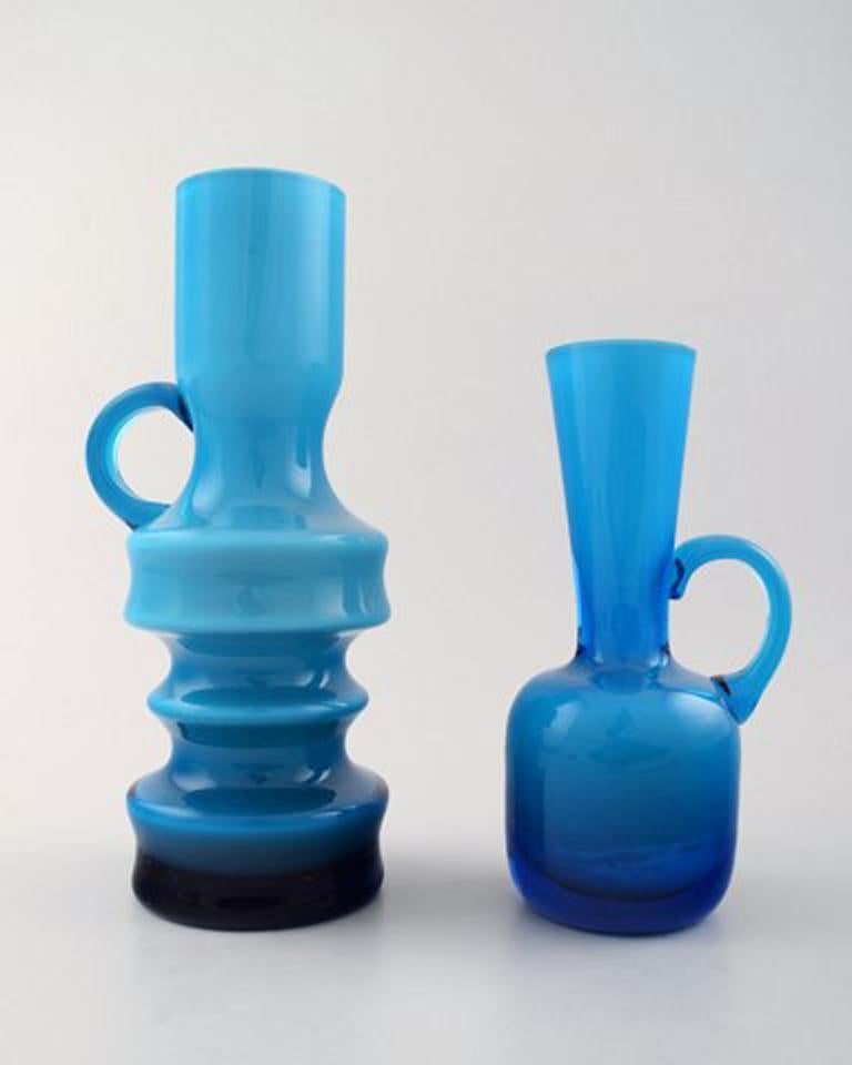 Collection of Swedish Art Glass, Four Turquoise Vases and Dish in ...
