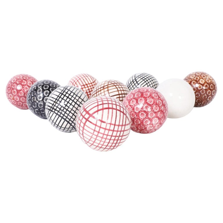 Collection of Ten Antique Carpet Balls For Sale at 1stDibs