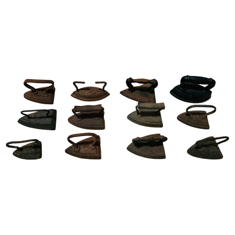 Collection of Twelve Antique Miniatures Sad Iron/Flat Cast Iron For ...