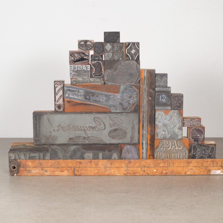 Collection of Typeset Advertising Print Blocks c.1940 at 1stDibs