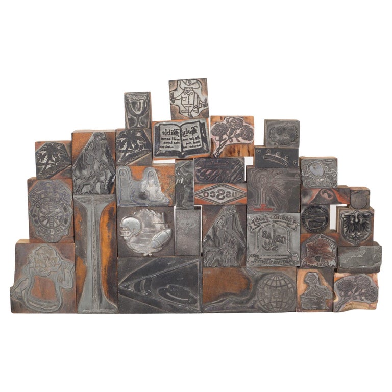 Collection of Typeset Advertising Print Blocks c.1940 For Sale at 1stDibs