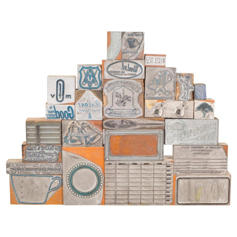 Collection of Typeset Advertising Print Blocks c.1940 For Sale at 1stDibs