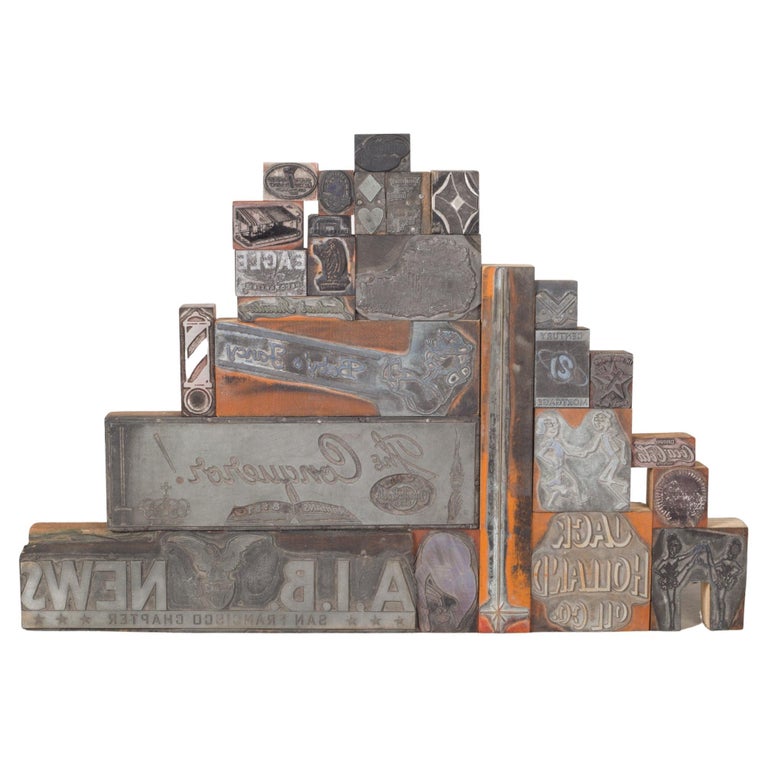 Collection of Typeset Advertising Print Blocks c.1940 at 1stDibs