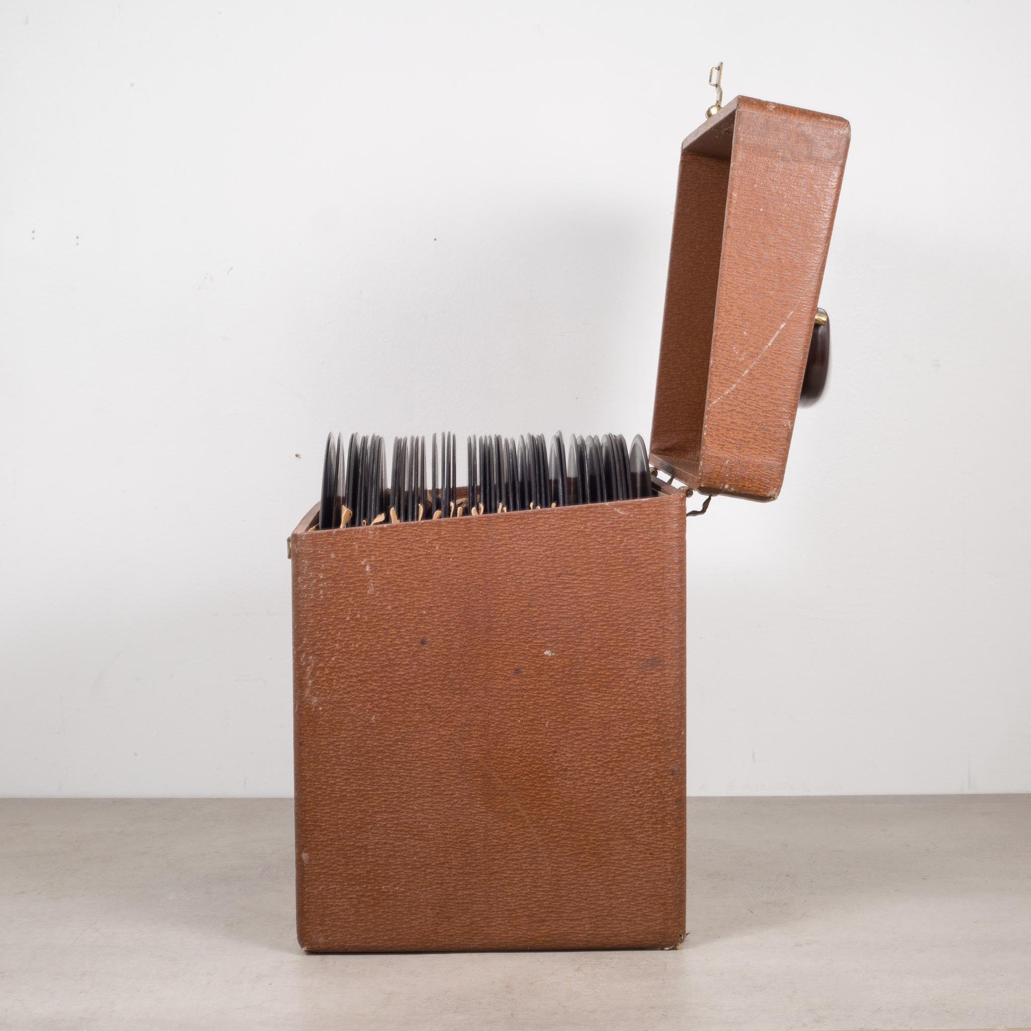 Collection of Vintage Records in Case circa 1940-1950 at 1stDibs