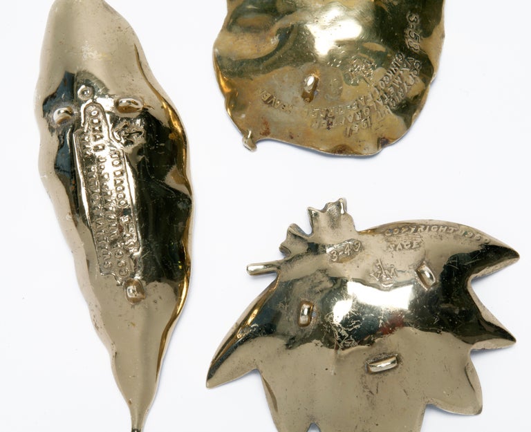 Collection of Virginia Metalcraft Cast Brass Leaf Trays/Set of 3 For ...