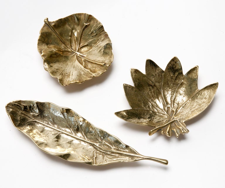 Collection of Virginia Metalcraft Cast Brass Leaf Trays/Set of 3 For ...
