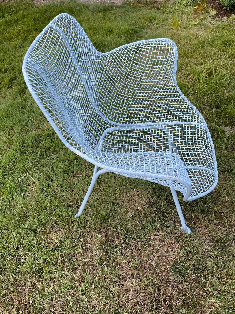 Pair of Powder Blue Sculptura Chairs and Rare Small Cube Side Table For ...