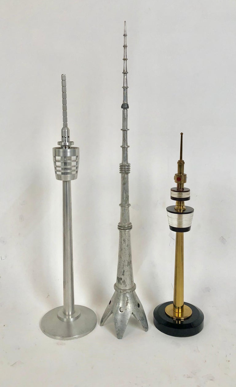 Collection Vintage Space Age Looking TV Tower Models circa 1950-1970 ...