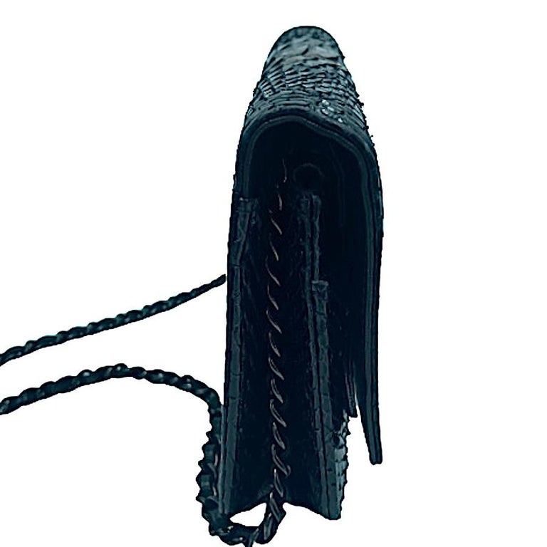 Collector CHANEL Wallet on Chain Bag in Black Python Leather For Sale ...