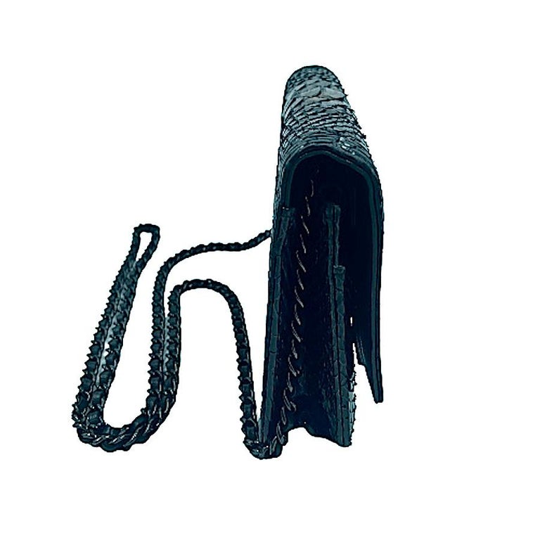 Collector CHANEL Wallet on Chain Bag in Black Python Leather For Sale ...