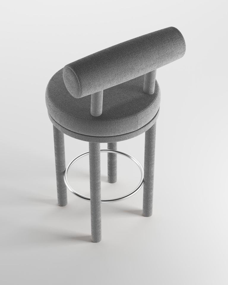 Collector Contemporary Modern Moca Bar Chair in Bouclé Light Grey by ...
